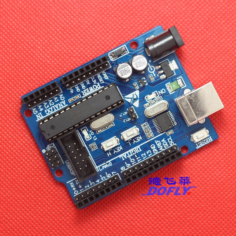 Купить Макетная плата Mcu 德飞莱 增强版 Arduino Uno R3 Atmega8a Avr开发板 兼容原版 в