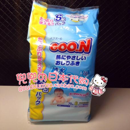 Купить Влажные салфетки 日本代购 大王/goon 超多水分婴儿柔湿巾 70片x6包 Goo. n! в ...